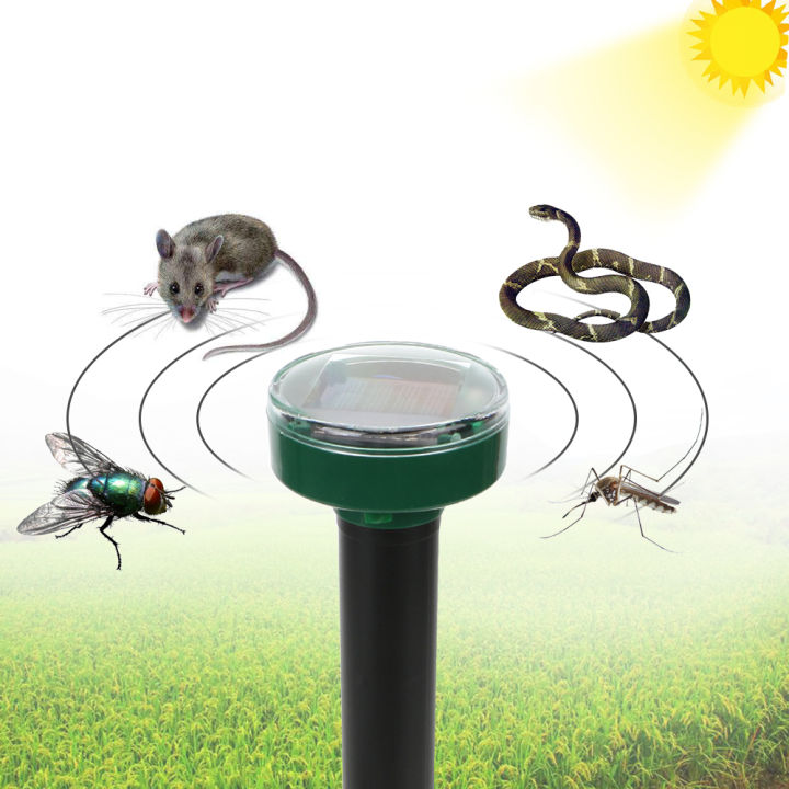 Outdoor Garden Snake Bird Mosquito Mouse Solar Power Ultrasonic Pest ...