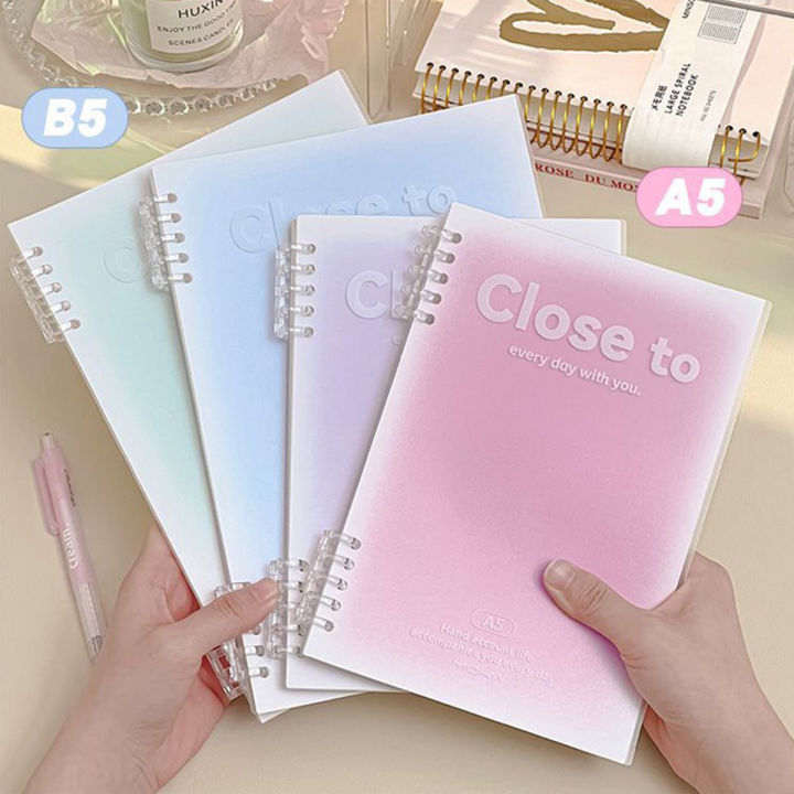 A5/B5 Binder Loose-Leaf Notebook 60 Sheets Lined Book for Students Writing Kawaii Simple ...