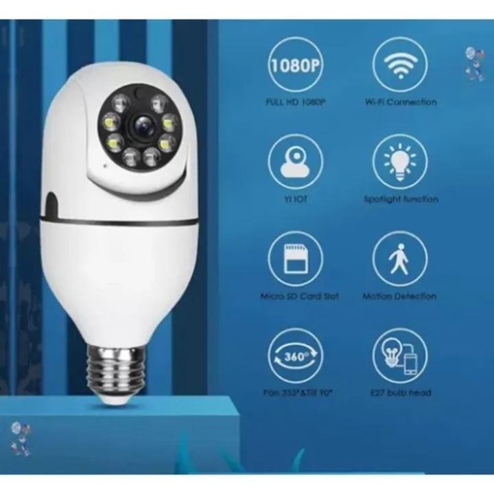 WiFi E27 Bulb CCTV Camera - 1080P Smart Security Cam with Night Vision ...