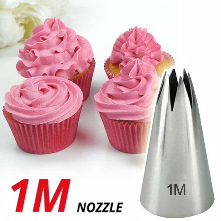 1M Stainless Steel Nozzle Open Star Tip Pastry Cookies Tools Icing Piping Nozzles Cake ...