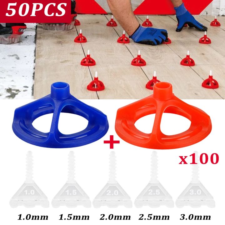 50/100pcs Spiral Ceramic Tile Leveling System Clips Spacers Straps ...