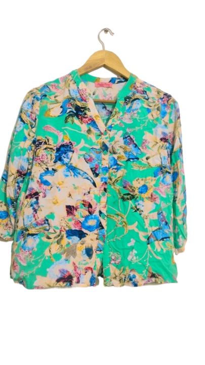 women's Lenin short tunic top pretty green top shirt blouse for girls ...
