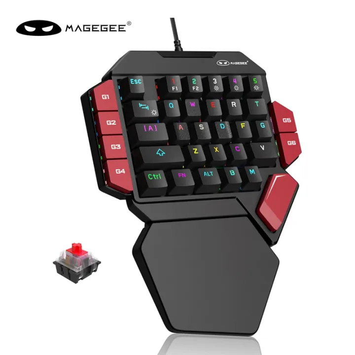 MageGee One-Handed Mini Mechanical Gaming Keyboard – 35 Keys, Hot ...