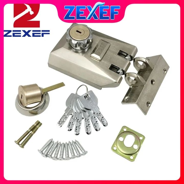 ZEXEF Outdoor Sliding Door Steel Gate Lock Strength Wheel Hook Iron ...