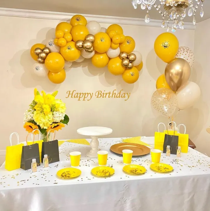 41Pcs Yellow & Golden Balloon Decoration Set – Confetti Balloons with ...