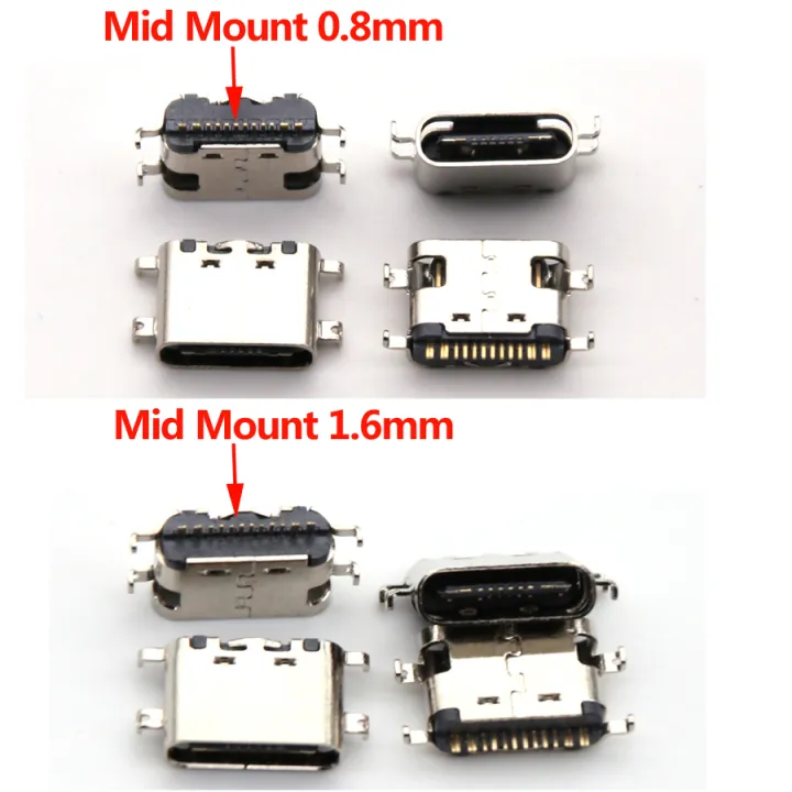 10pcs USB-3.1 USB Connector Type C Horizontal Mid Mount 16P Female 1 ...