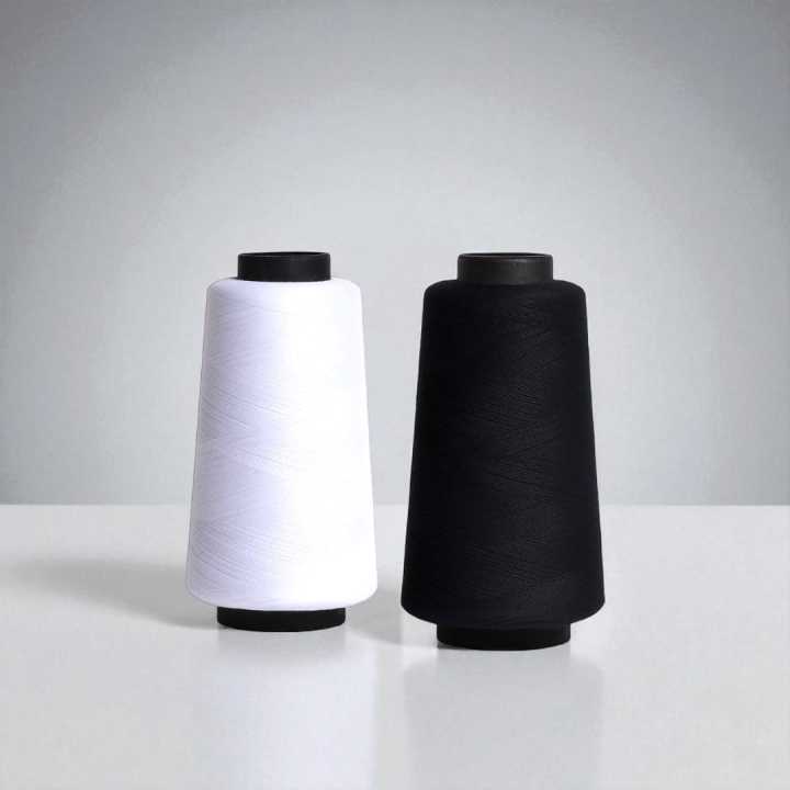 Black White Premium Quality Cotton Sewing Thread Cone – 3000 Guz Length ...