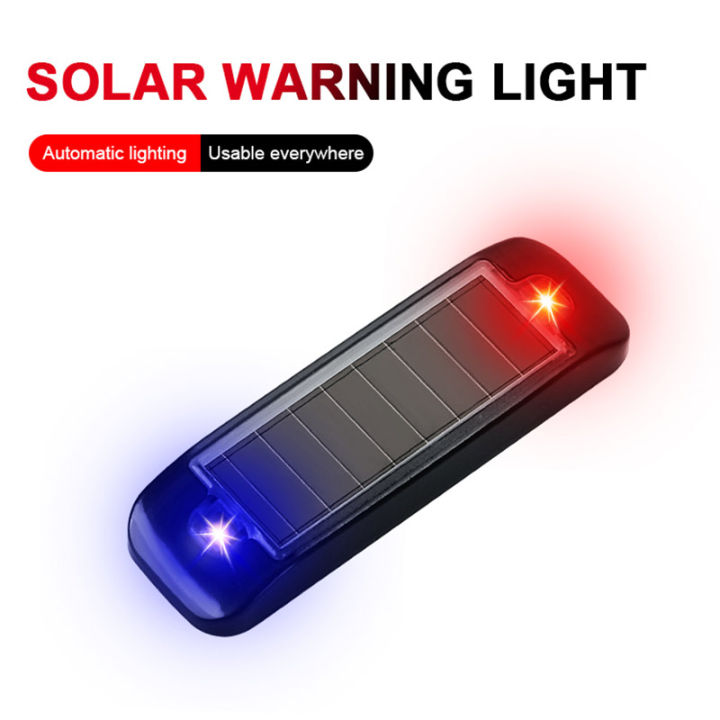1PC Solar Powered Warning Light Anti-Theft Alarm LED Light Flashing Indicator Strobe Red Blue ...