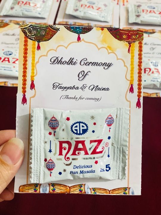 50 shahi meva or naz cards for dholki and mehndi and nikkah ceremony ...