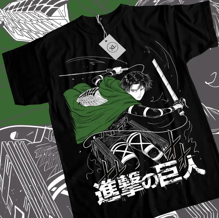 Levi Shingeki T-shirt No Kyojin Attack on Titan Anime AOT Horror Shirt ...