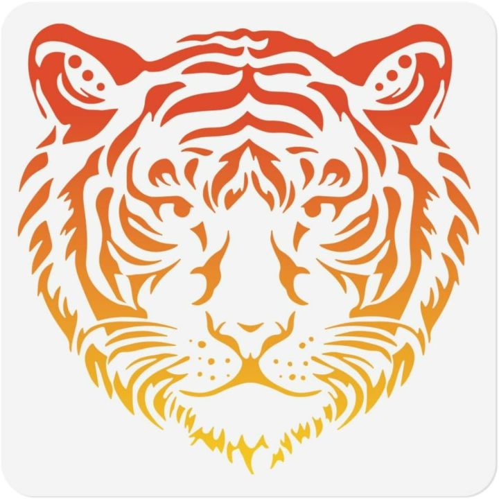 Tiger Head Animal Stencil for Painting 11.8 x 11.8 Inch Tiger Face ...