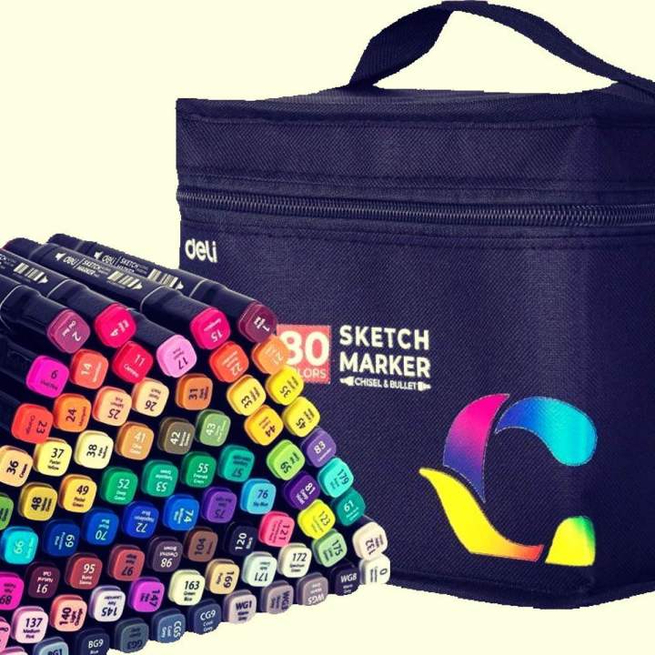 Deli 80 Colors Professional Art Marker Set Alcoholl Based Sketch Marker ...