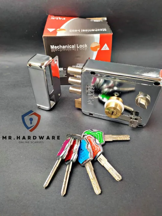 Main gate lock with five keys lt rime lock | Daraz.pk