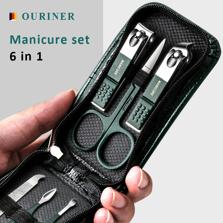 Germany 6 Pcs Portable Luxury Manicure Sets Pedicure Kits Bright Black ...