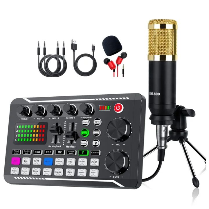 OriginaI BM800 Condenser Microphone with F998 Live Sound Card Full Kit | Daraz.lk