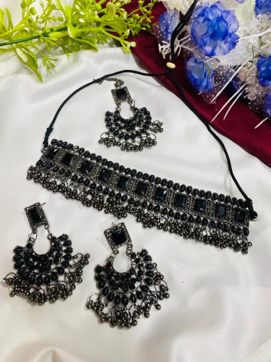 Tikli set black kalar very beautiful set | Daraz.com.bd