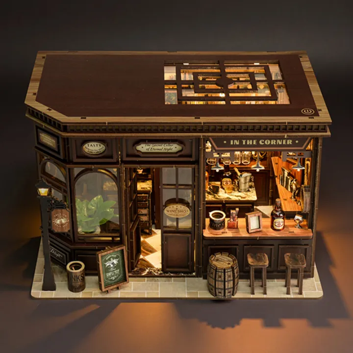 DIY Wooden Doll Houses Miniature Assembly Model Kit 3D Puzzle With ...