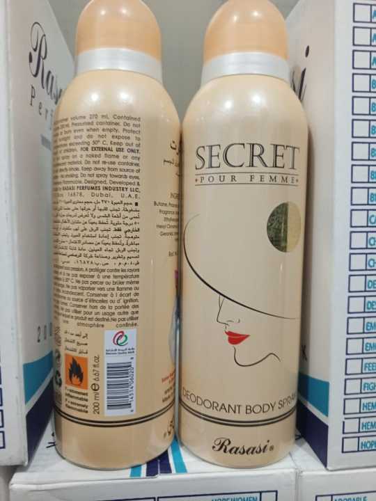 Rasasi Secret Pour Femme Deodorant Body Spray - 200ml | Daraz.pk