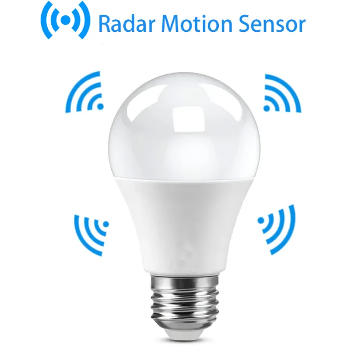 Radar Detection LED Light Bulb 220V E27 12W Radar Motion Induction Lamp ...