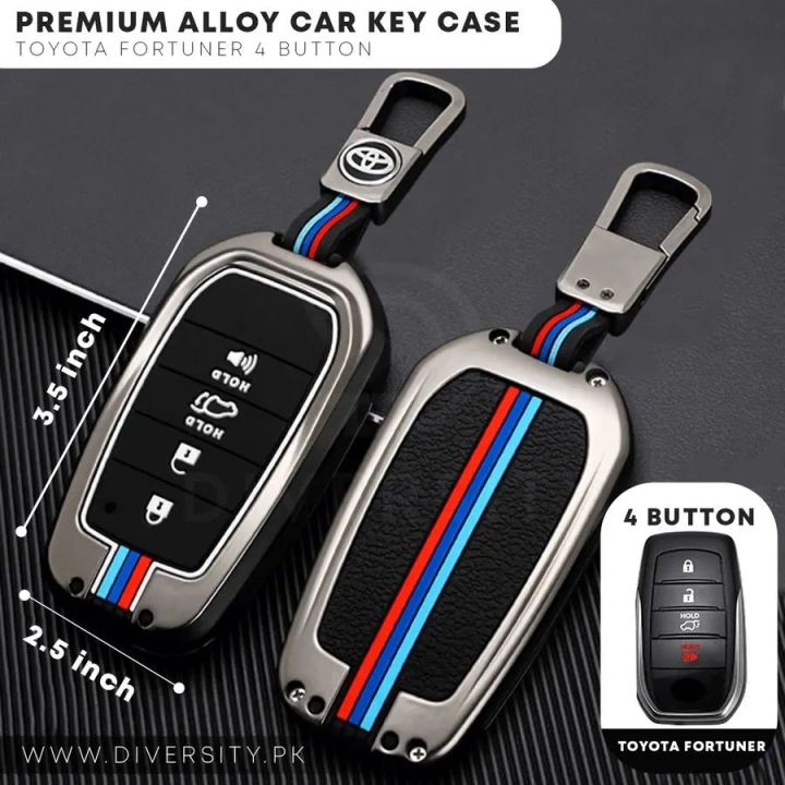 Toyota Fortuner premium zinc alloy metal key cover fob with key | Daraz.pk