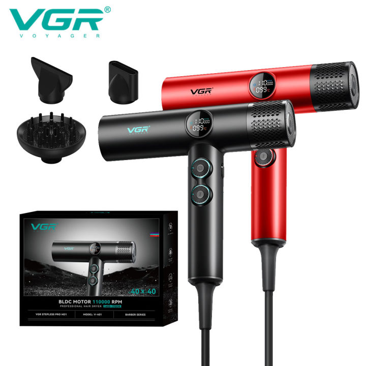 VGR Hair Dryer Professional Hair Dryer Machine Hot and Cold Adjustment Air Blower Brushless ...