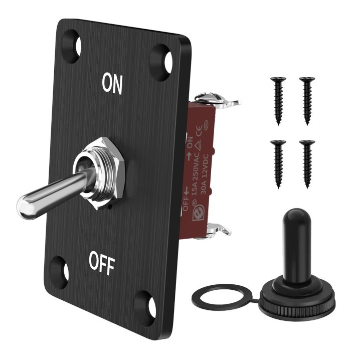 DaierTek Heavy Duty Toggle Switch 12V DC 30A Waterproof Toggle Switch 2 ...