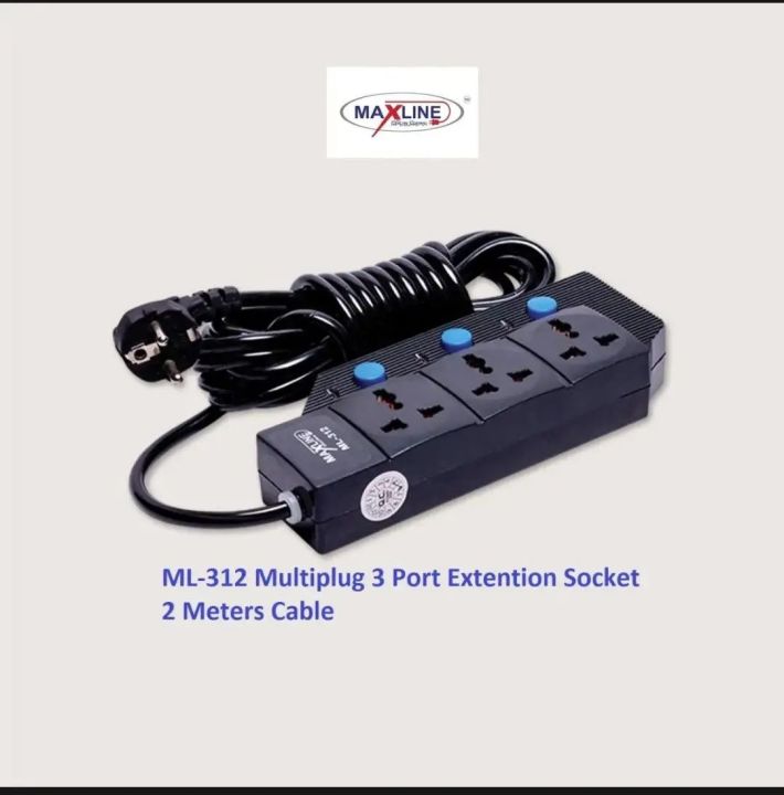3 Extention Socket multi plug with 2 meters cable | Daraz.com.bd