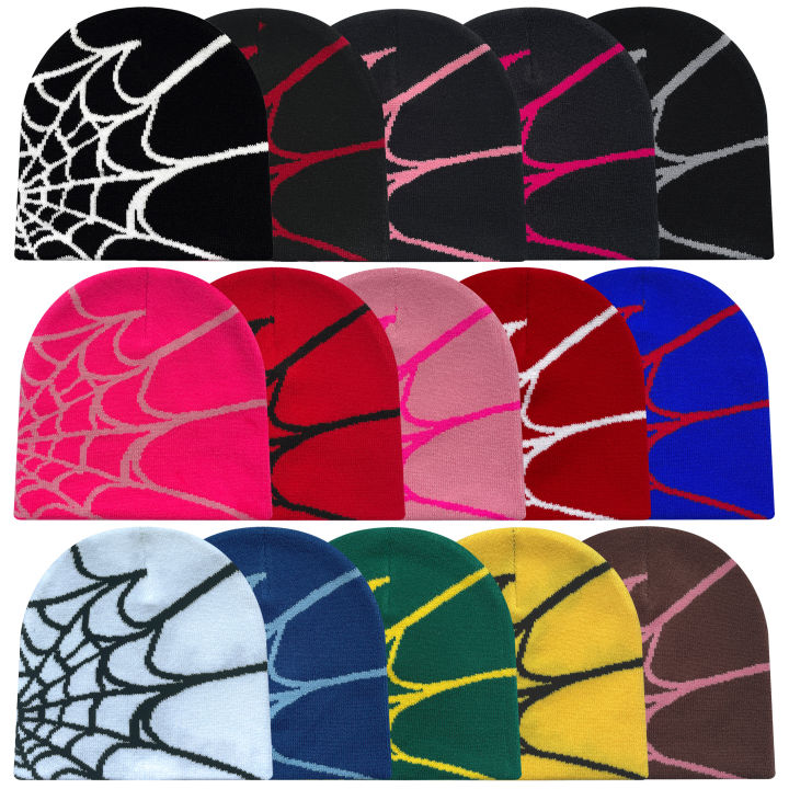 Four Seasons Men's And Women's Universal Y2K Knit Hat Spider Web Riding ...