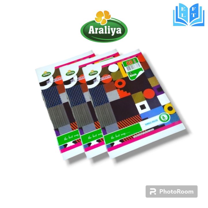 Araliya Ex Book A5 80 Page 3 Pieces Single Rule | Square Rule | Jaffna ...