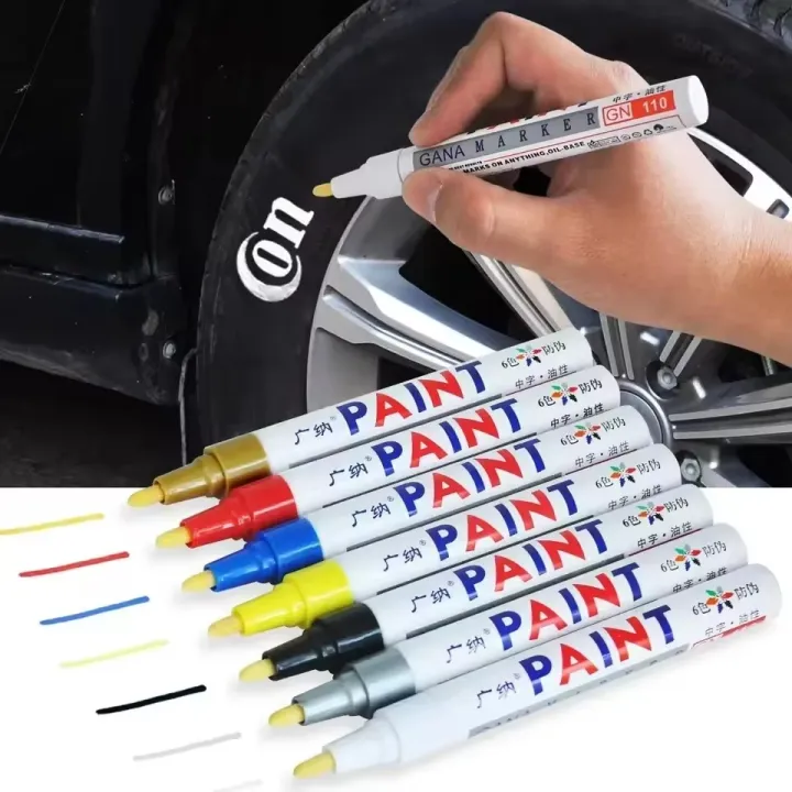Car Paint Pen Waterproof Car Wheel Tire Oily Painting Mark Pen Auto ...