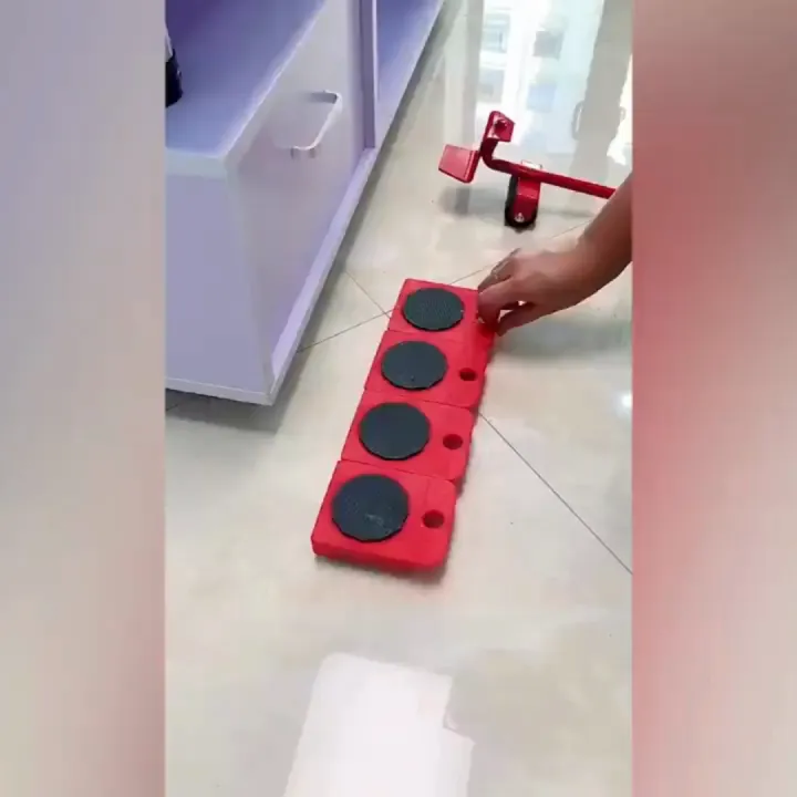 Furniture Moving Tool Set – Heavy Object Lifter & 4 Roller Wheel Mover ...