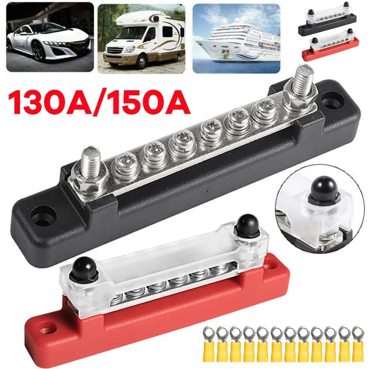 6 Way Car Terminal Block Negative Bus Bar 12V 150A Terminal Block 12V ...