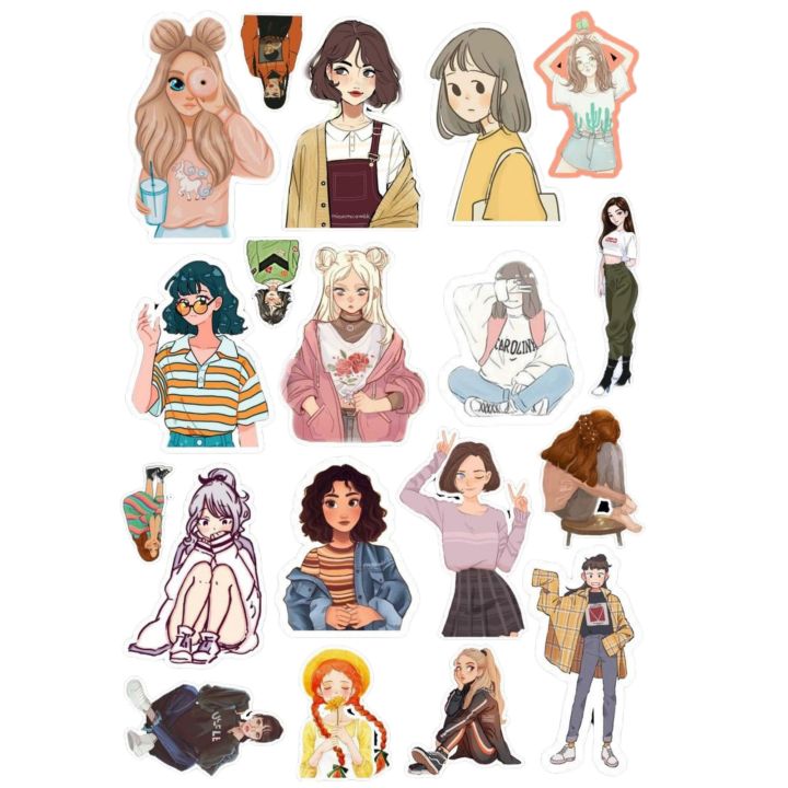 Kawaii Anime Girl A5 UNCUT Sticker Sheet For Notebook Journals Water ...