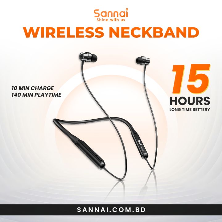 Sannai SN-22 Neckband, Quick Charge, Clear Calls & Exclusive Bass ...