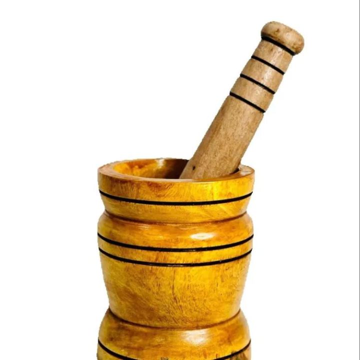 Wooden Mortar & Pestle / Handmade Mixture | Daraz.lk