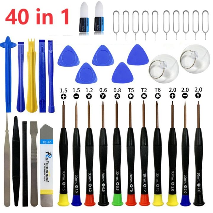 40 in 1 Mobile Phone Repair Tools Spudger Pry Opening Tool Screwdriver ...