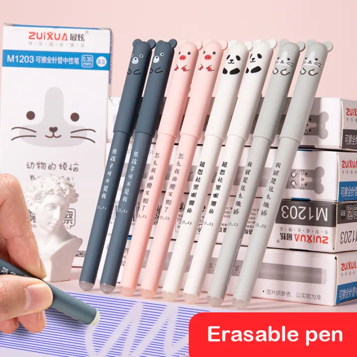 4pcs Cute Bear Pig Erasable Gel Pen Set Kawaii Pens Back to School ...