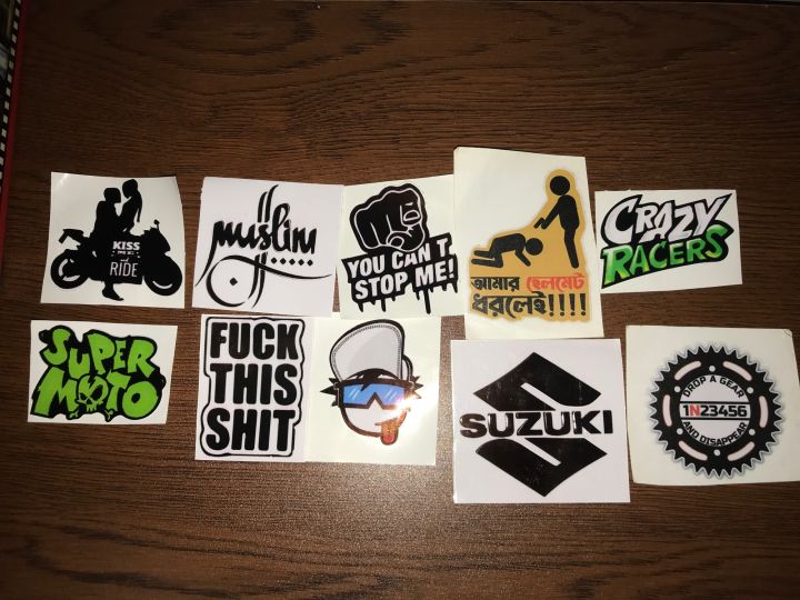 Bike car cycle stickers 10pcs | Daraz.com.bd