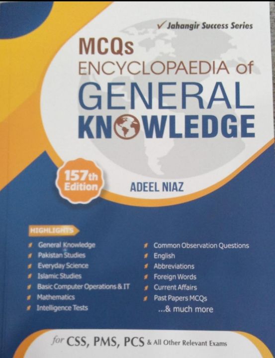 encyclopedia general Knowledge Mcqs 157th edition 2024 by Adeel Niaz | Daraz.pk