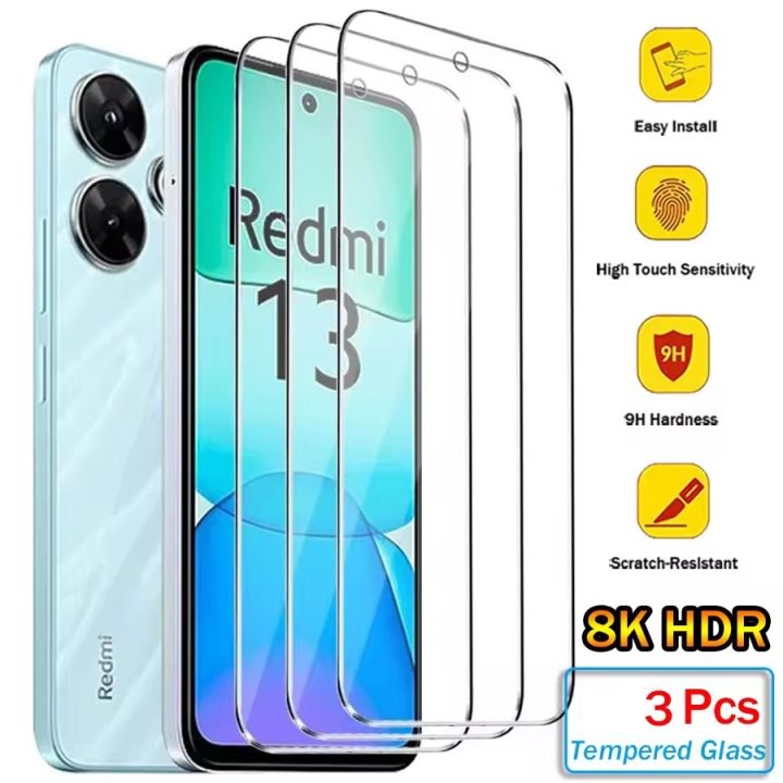 3PCS Tempered Glass For Redmi Note 13 4G 5G Pro Screen Protector | Daraz.pk