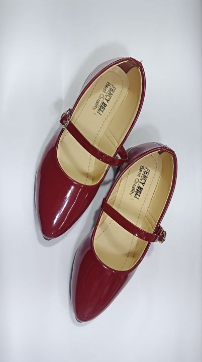 Maroon Flats Closed Fashionable Shoes For Women's | Daraz.com.np