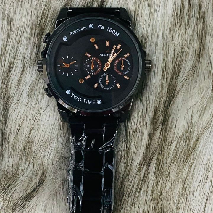 Dual-Time Chain Analog Sports Watch for Men – Round Dial | Daraz.com.bd