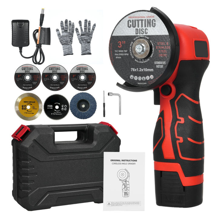 16.8V Mini Cordless Angle Grinder Rechargeable Grinding Tool Polishing ...