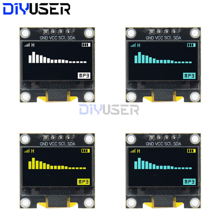 DIYUSER 0.96 Inch OLED SSD1306 White/Blue/Yellow 128X64 IIC I2C Serial Display Module 12864 LCD ...