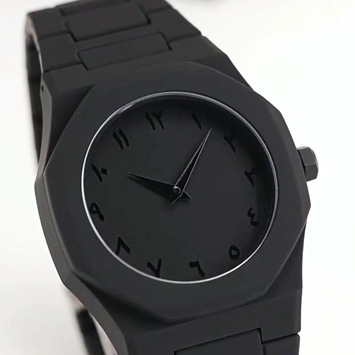 Black Arabic Watch - Classic Men's Quartz Wristwatch with Arabic ...