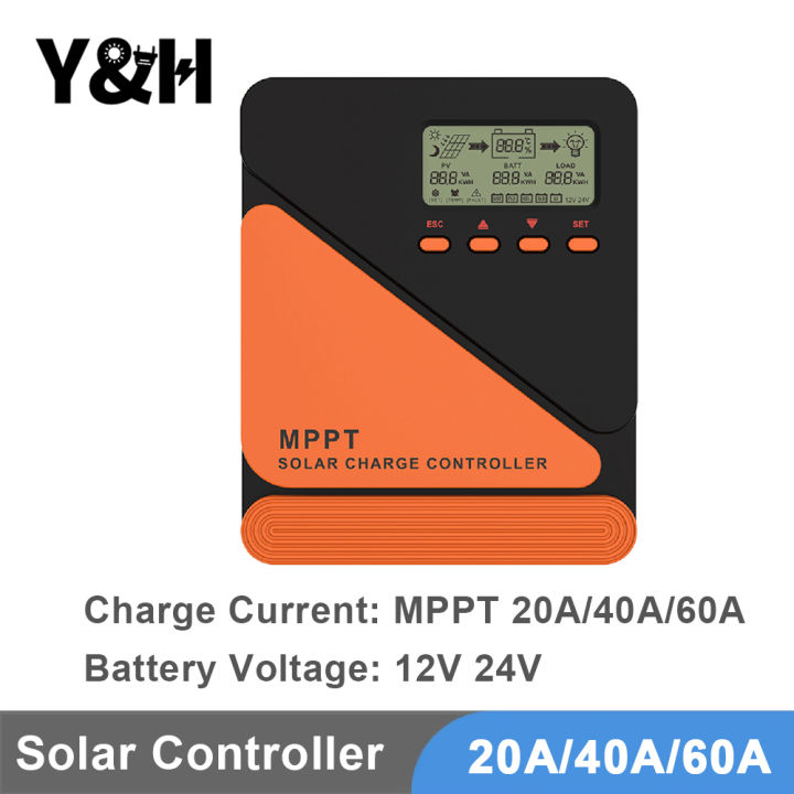 Y&H Solar Charge Controller Real MPPT 20A 40A 60A Power Point Tracking ...