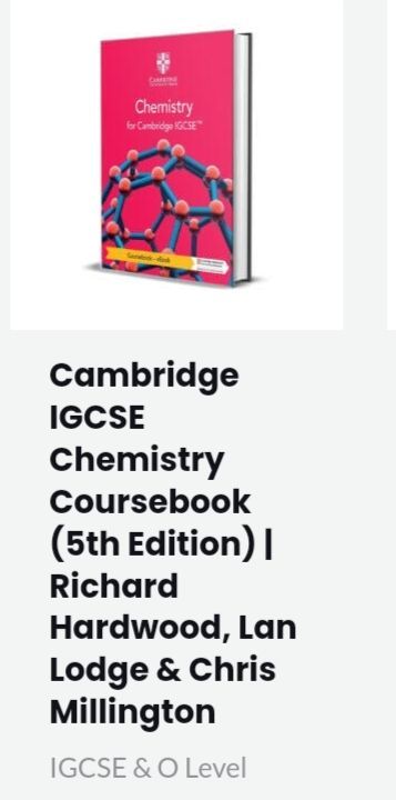 CAMBRIDGE CHEMISTRY IGCSE COURSE BOOK 5TH EDITION | Daraz.pk