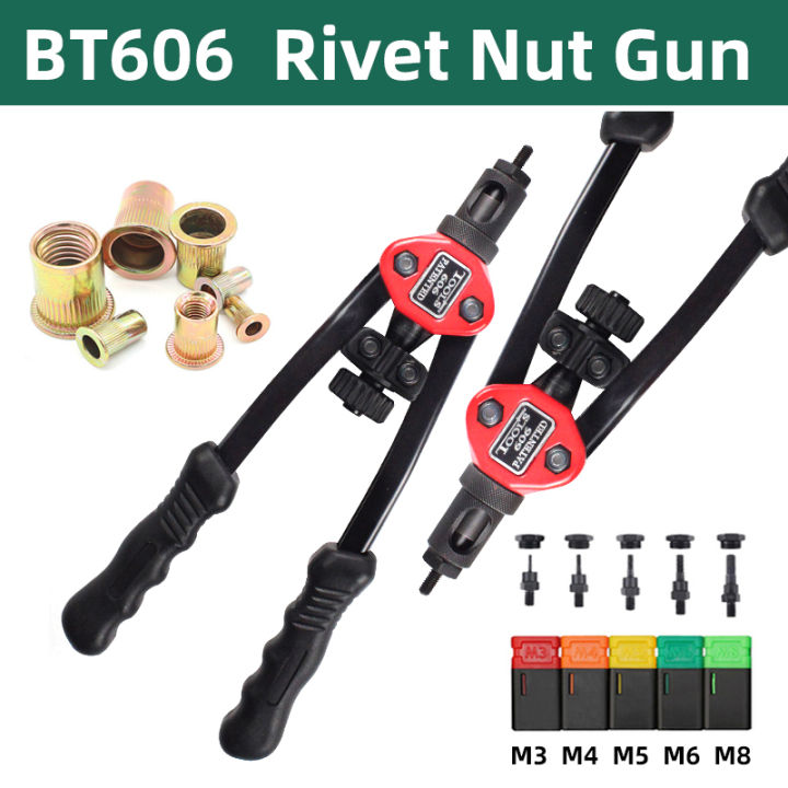 BT-606 Riveter Gun Tool Threaded Hand Rivet Nut Gun M3 M4 M5 M6 M8 ...