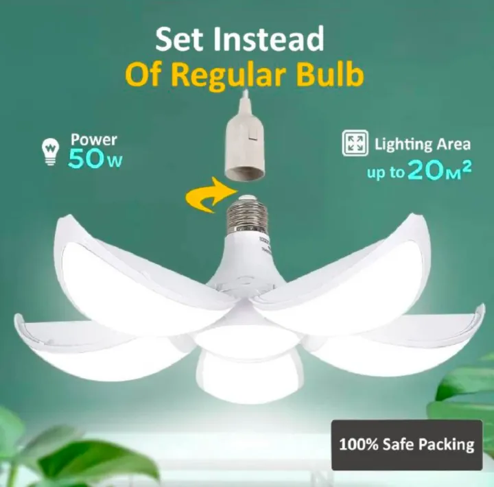5 Leaf Led Folding Lotus Light Big Size Super Bright Angle Adjustable ...