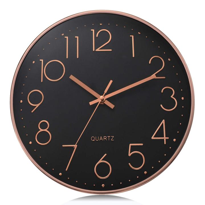 8 Inch 3D Numerals Easy to Read Wall Clock Classic Elegant Modern ...